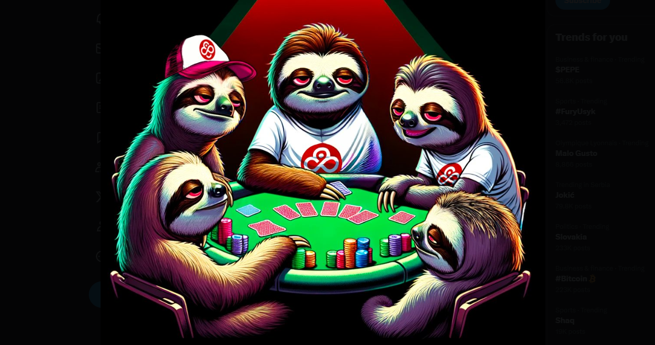 Solana Meme Coin Slothana Set To Host Free Poker Event on CoinPoker